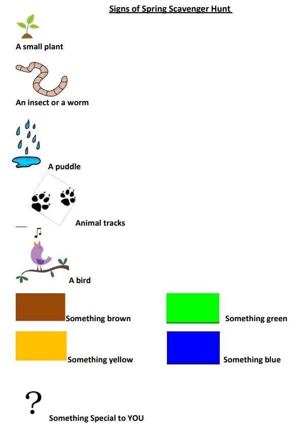 Early Childhood Scavenger Hunt